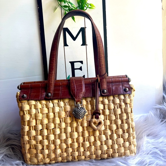 Brighton | Bags | Vintage Retired Brighton Roxanne Woven Straw And ...